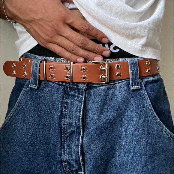 Accessories | Y2k 200s Vintage Style Silver Star Studded Goth Emo Belt ...
